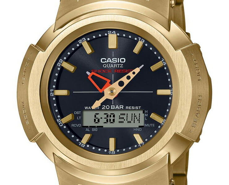 [New]Casio G-Shock Electric wave solar Gold & Black AWM-500GD-9AJF ...