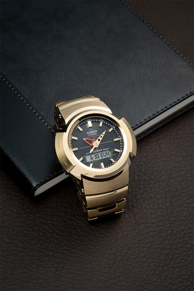 [New]Casio G-Shock Electric wave solar Gold & Black AWM-500GD-9AJF ...