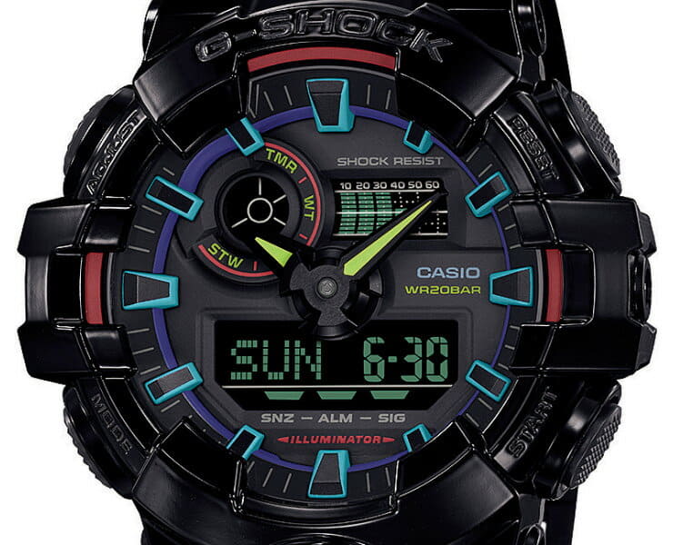 [New]G-SHOCK Casio G-Shock virtual Rainbow Black GA-700RGB-1AJF CASIO ...