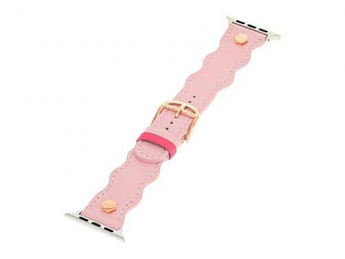 [New]fob watch Wavy Leather Pink Keeper Hexagonal Pins w/ Logo 42/44 ...
