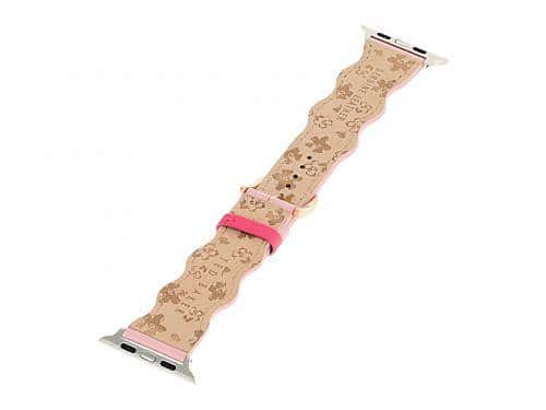 [New]fob watch Wavy Leather Pink Keeper Hexagonal Pins w/ Logo 42/44 ...