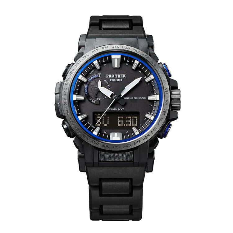 [New]PROTREK PRO TREK Electric wave solar composite band Black blue PRW-61FC-1JF CASIO Casio ...