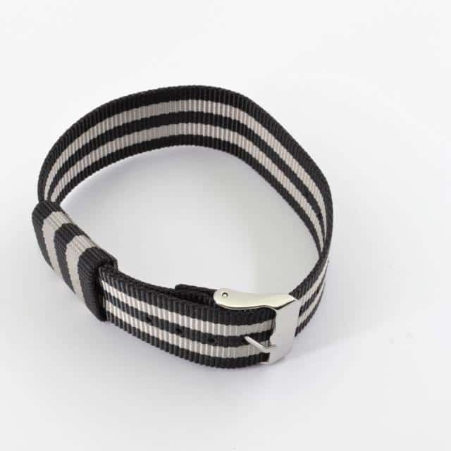 [New]MGS Unisex Multicolored Light Grey and Black Striped Nylon Watch ...