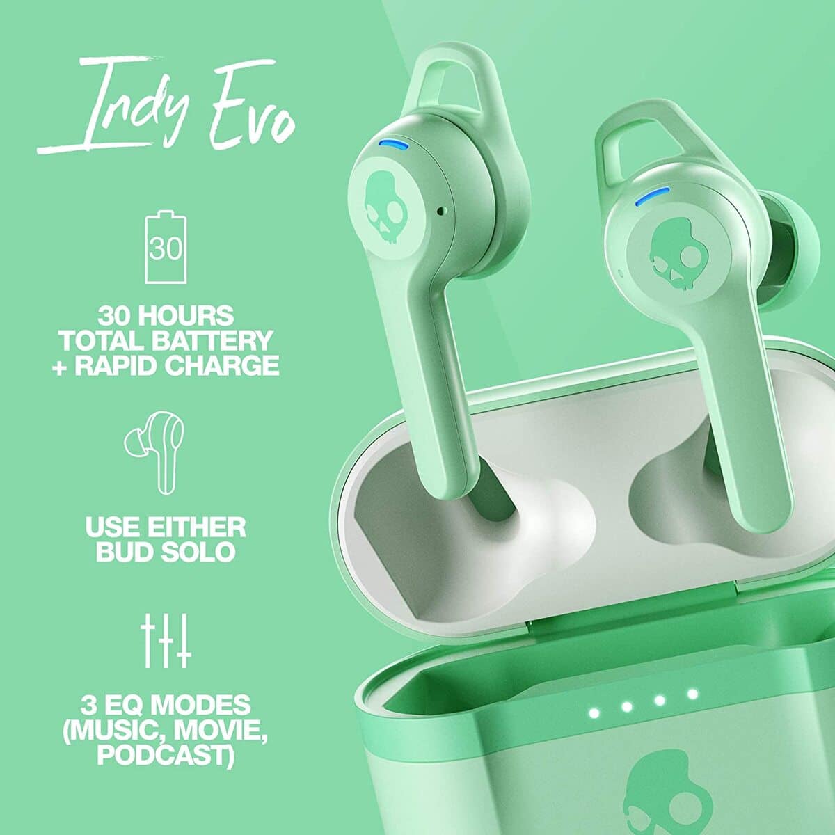 [New]SkullCandy Full wireless earphone INDY EVO (indiebo) PURE MINT ...