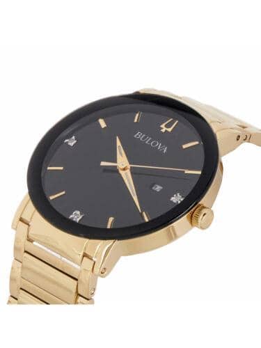 [New]Bulova Bulova Mens Futuro 97D116 Gold Diamond Black Dial Modern ...