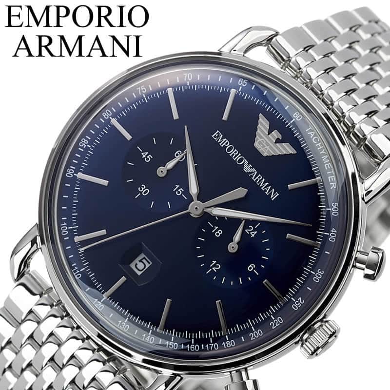 [New]Emporio Armani clock EMPORIO ARMANI The Aviator AVIATOR mens Navy ...
