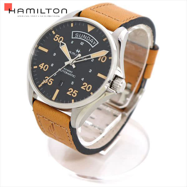 [New]Giftwrapping Hamilton mens HAMILTON khaki aviation open-dating ...