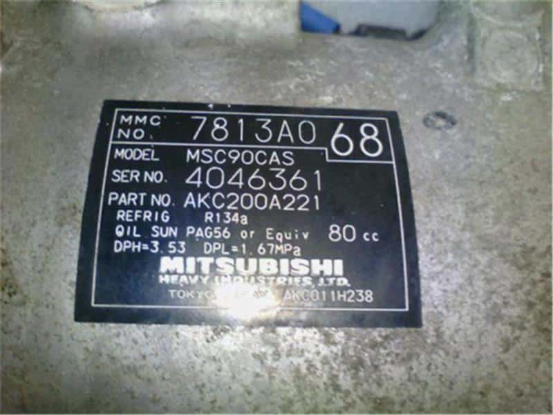 [Used]A/C Compressor MITSUBISHI Delica D5 2007 DBA-CV5W 7813A068 - BE ...