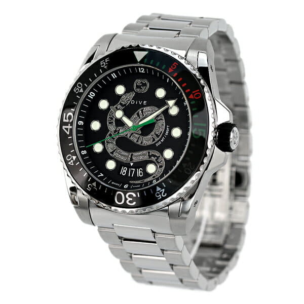 [New]Gucci dive 45mm snake snake mens YA136218 GUCCI Black - BE FORWARD ...