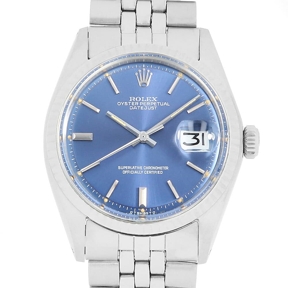 [New]up to 30,000 yen & ROLEX date just 1601 blue bar 43rd mens ...