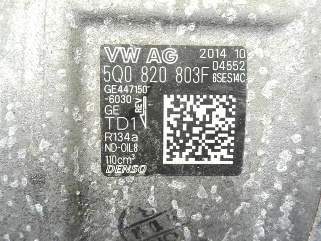 [Used]A/C Compressor VOLKSWAGEN Golf 2015 DBA-AUCJZ 5Q0820803F - BE ...