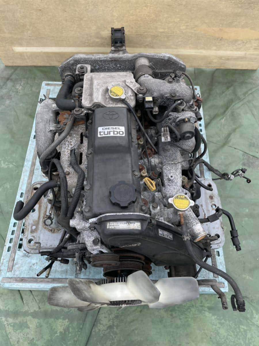 [Used]Engine body 1KZ-TE turbo DIESEL light oil Transmission Hiace 100 ...