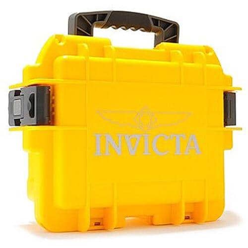 [New]Invicta Watch Box 3 Slot Dive Impact Case Collector Yellow Plastic ...