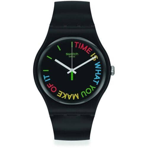 [New]Swatch Swatch Unisex Watch 1983 Freetid Quartz Black Dial Bio ...