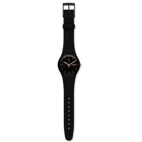 [New]Swatch Swatch SUOB704 Unisex Dark Rebel Swiss Silicon Rubber Strap ...