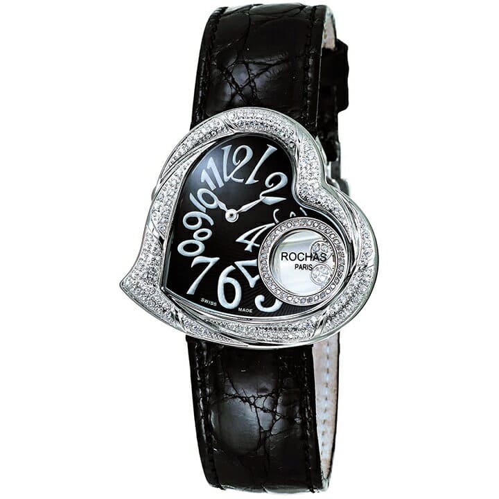[New]Luxury ROCHAS (Rochas) RJ61 Black Silver Black jewelry of heart ...