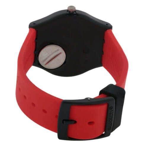 [New]Swatch Swatch Unisex Watch Red Grin Quartz Date-Day Black Dial ...