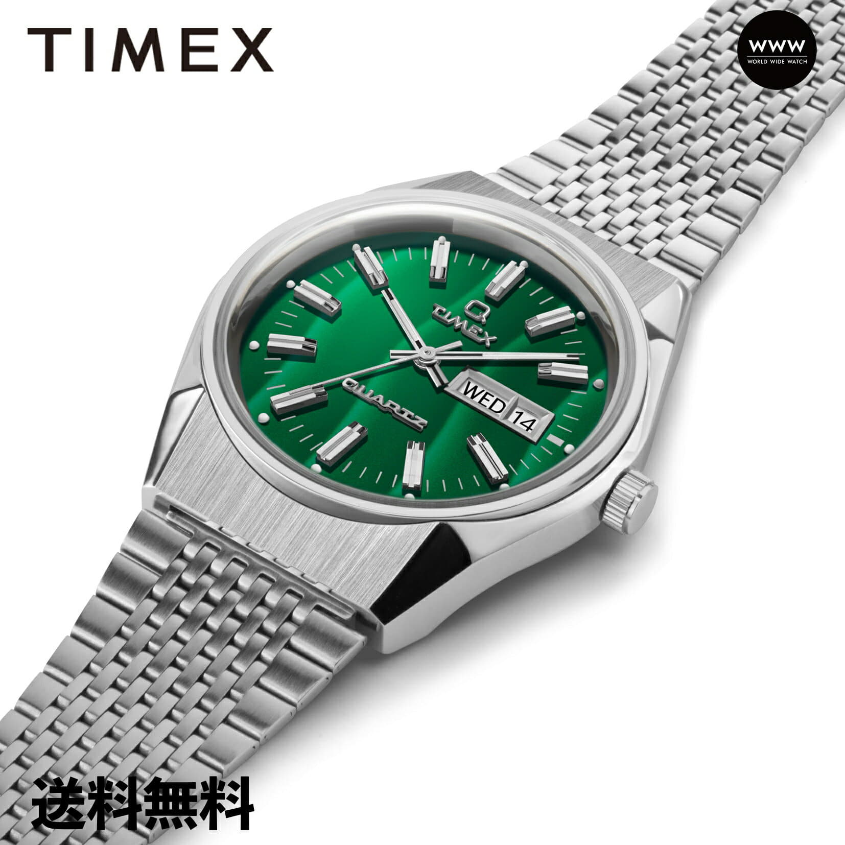[New]TIMEX Timex Q Timex Falcon Eye quartz mens green TW2U95400 clock ...