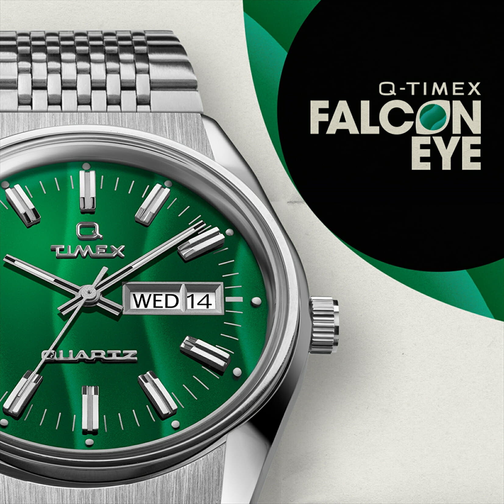 [New]TIMEX Timex Q Timex Falcon Eye quartz mens green TW2U95400 clock ...