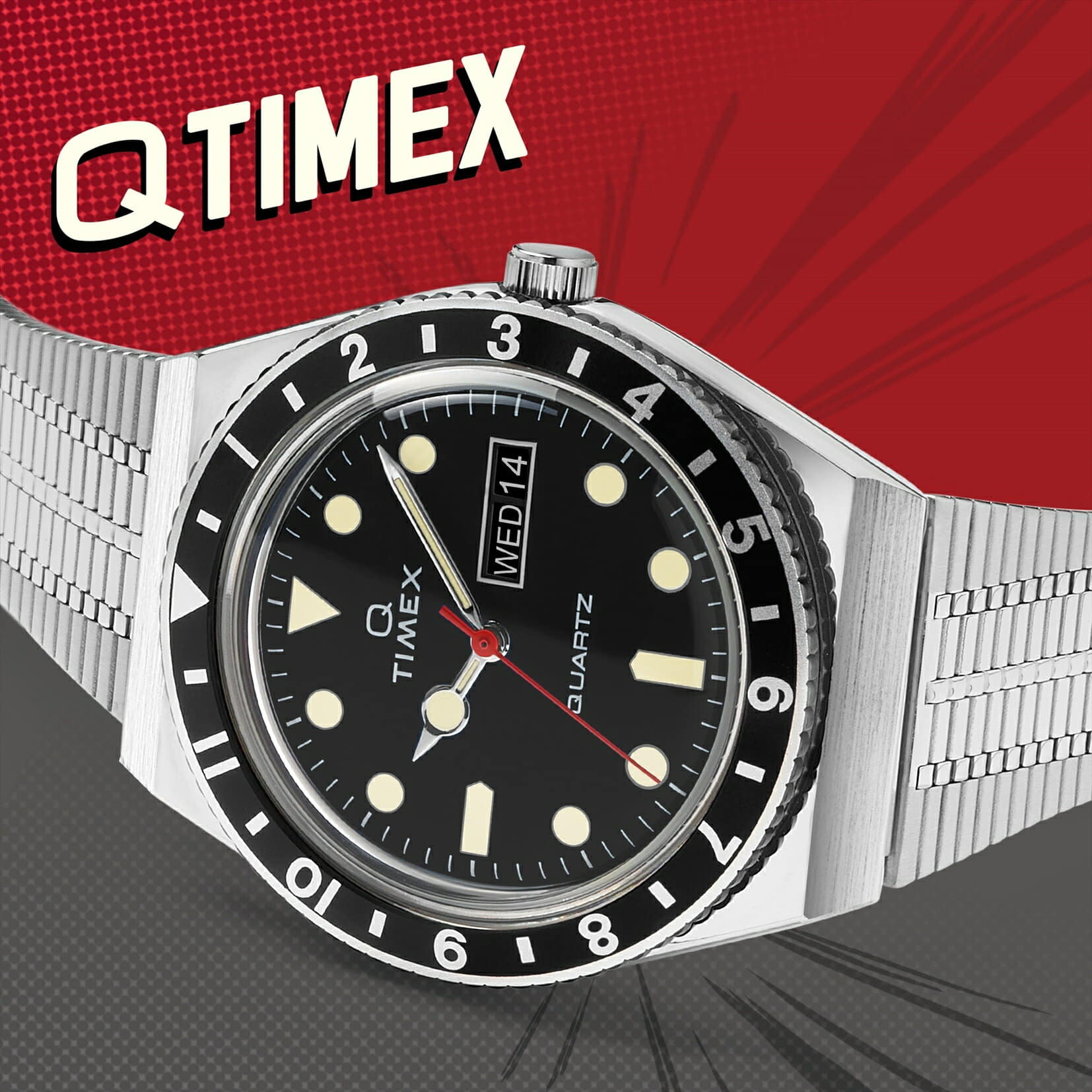 [New]TIMEX Timex Q TIMEX quartz mens Black TW2U61800 clock high quality ...