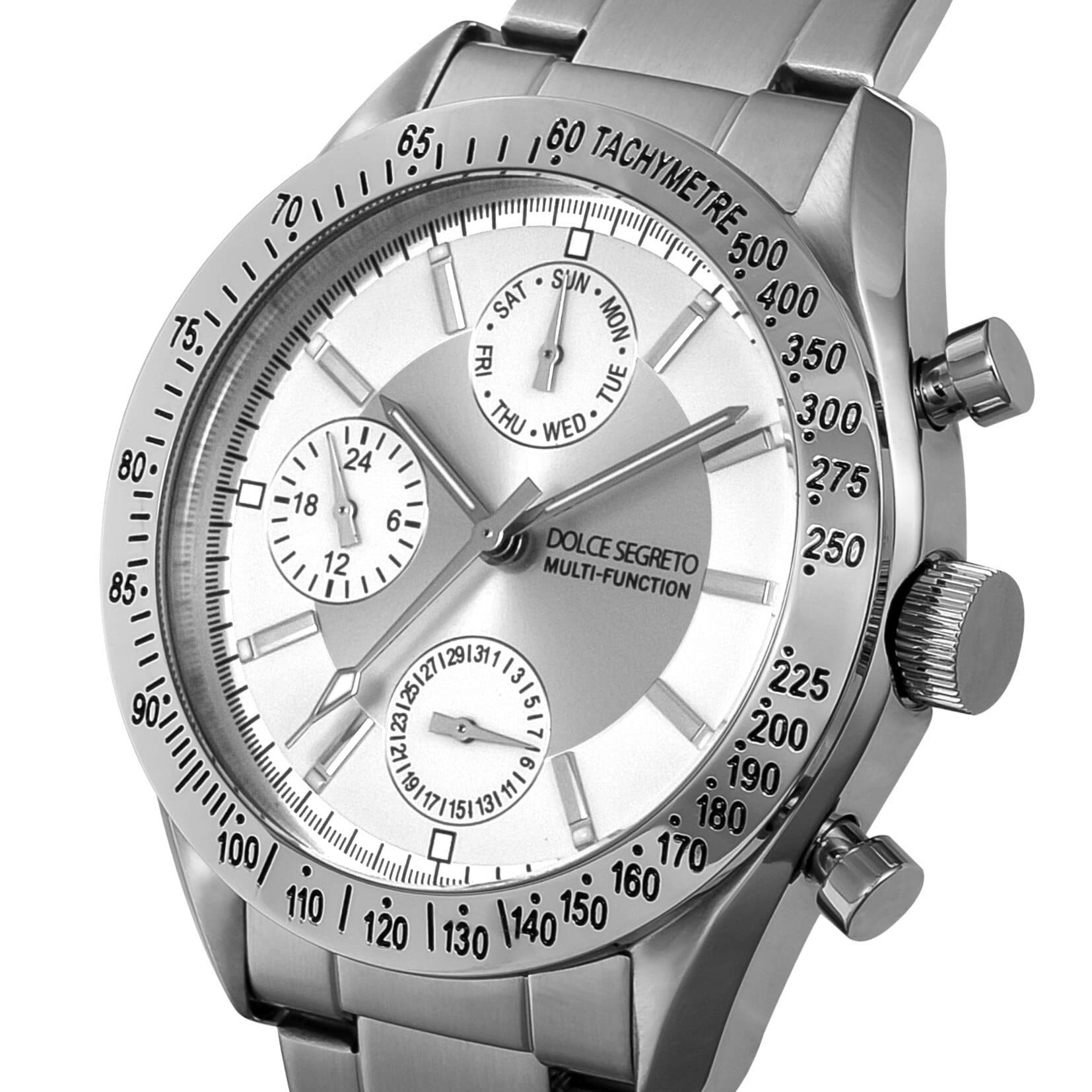 [New]DOLCE SEGRETO dolce Segou rate MSM101 quartz mens Silver MSM101SV ...