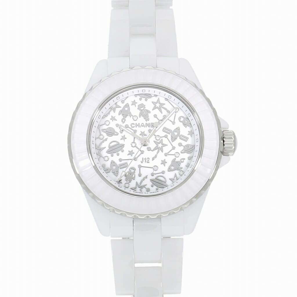 [New]Chanel J12 kozumikku 33MM white X diamond H7990 Ladies -free - BE FORWARD Store