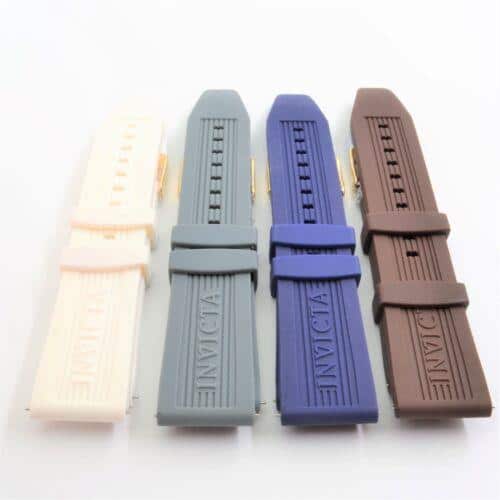 [New]Invicta Unisex 4 Count Navy Grey White Brown Silicone Watch Bands ...
