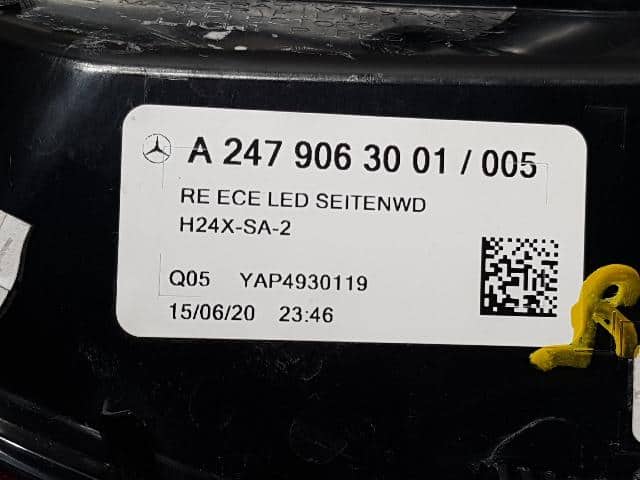 [Used]Right Tail Light MERCEDES-BENZ GLA-Class 2020 A2479063001 - BE ...