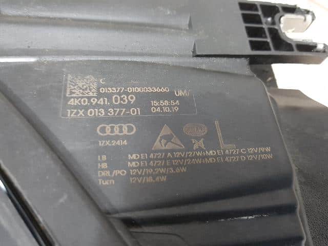 [Used]Left Headlight AUDI 2019 4K0 941 039 - BE FORWARD Auto Parts