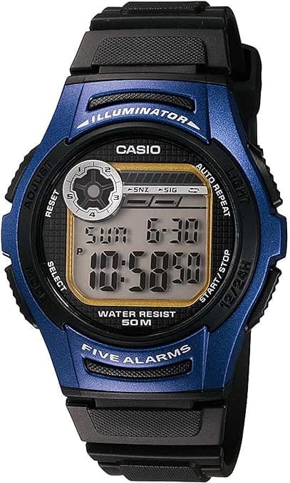 [New]CASIO Casio EAW-W-213-2AV Black blue wristwatch mens Ladies - BE ...