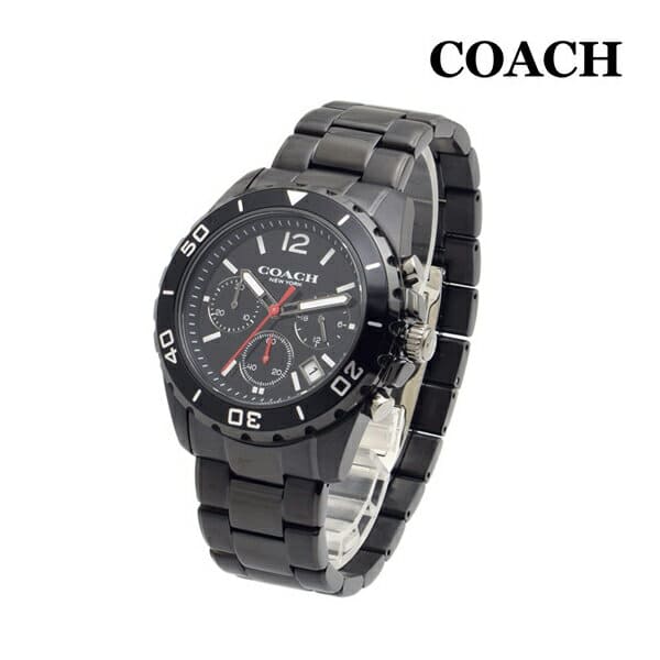[New]COACH coach 14602554 KENT Kent breath Black mens Chronograph - BE ...