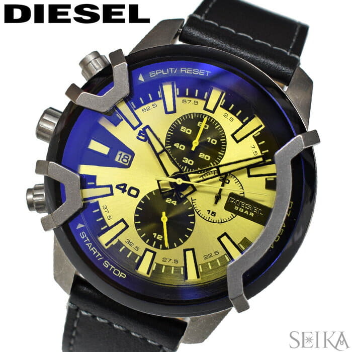 [New]Diesel DIESEL clock mens DZ4584 GRIFFED Chronograph mens leather ...