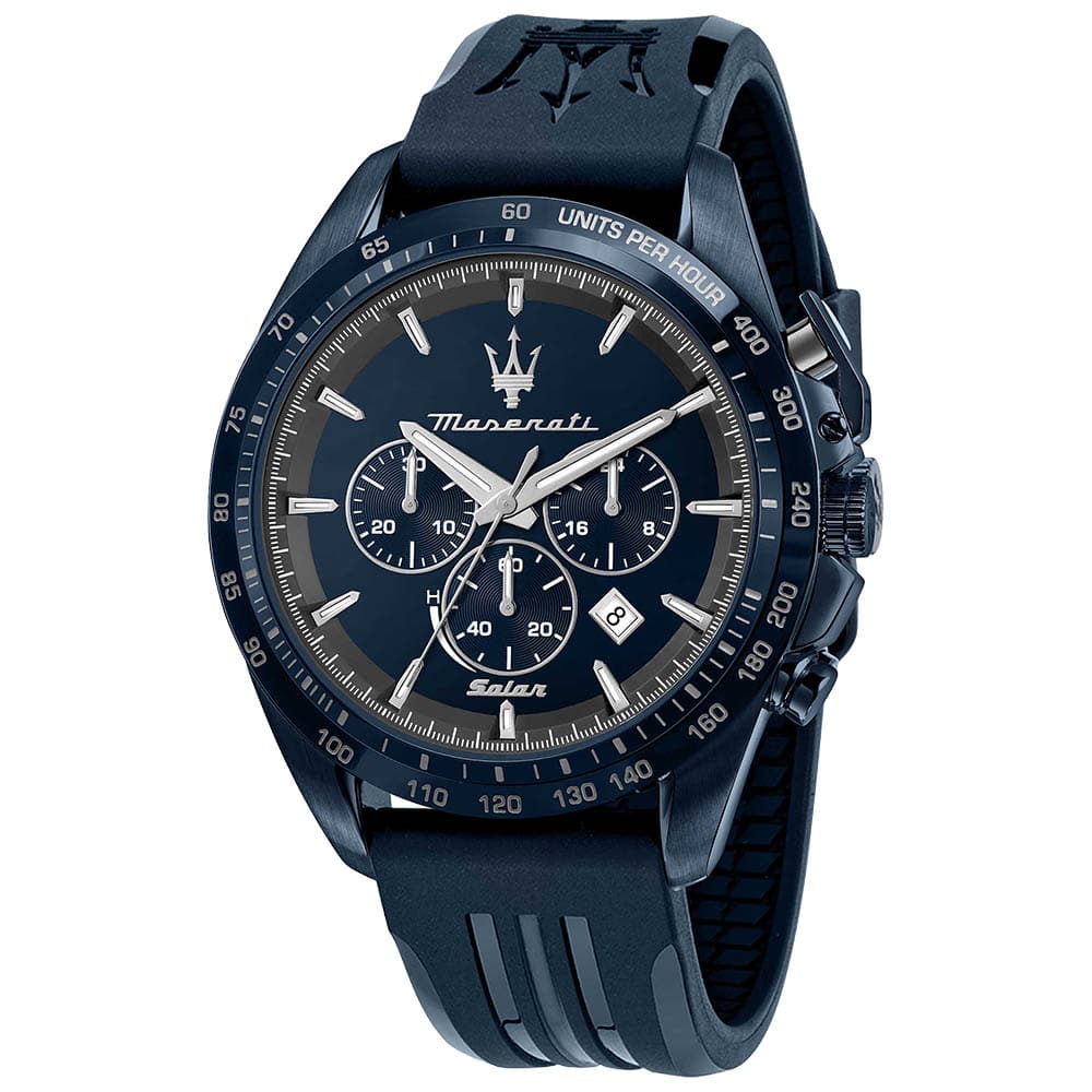 [New]Maserati MASERATI mens solar blue SOLAR BLUE Chronograph clock ...