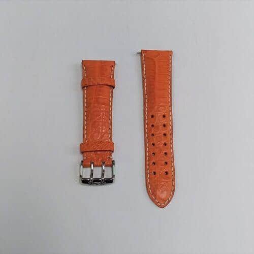 [New]Invicta Orange Genuine Crocodile Leather White Stitching Watch ...