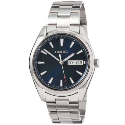 [New]Seiko Men's Watch Quartz Day-Date Blue Dial Silver Tone Steel ...