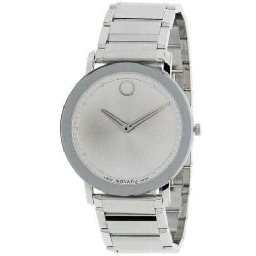 [New]mobado Movado Men's Watch Sapphire Swiss Quartz Round Silver Dial ...