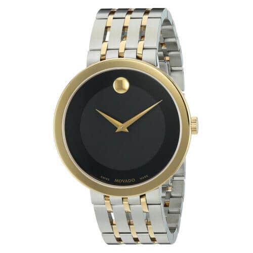 [New]mobado Movado 0607058 Men's Matte Black Dial Two Tone Steel Swiss ...