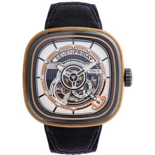 [New]SevenFriday Men's Watch P-Series Cuxedo Automatic Black Leather ...