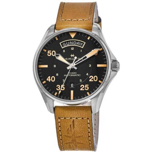 [New]Hamilton Men's Watch Khaki Aviation Day Date Auto Brown Leather ...