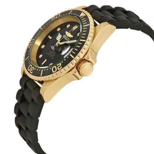 [New]Invicta Men's Watch Pro Diver Gold Tone Dial Black Silicone Rubber ...