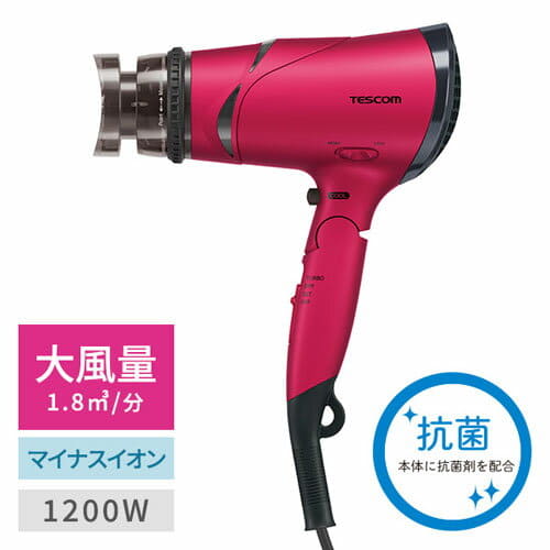 [New]TESCOM TESCOM anion hair dryer pink TD430B-P - BE FORWARD Store