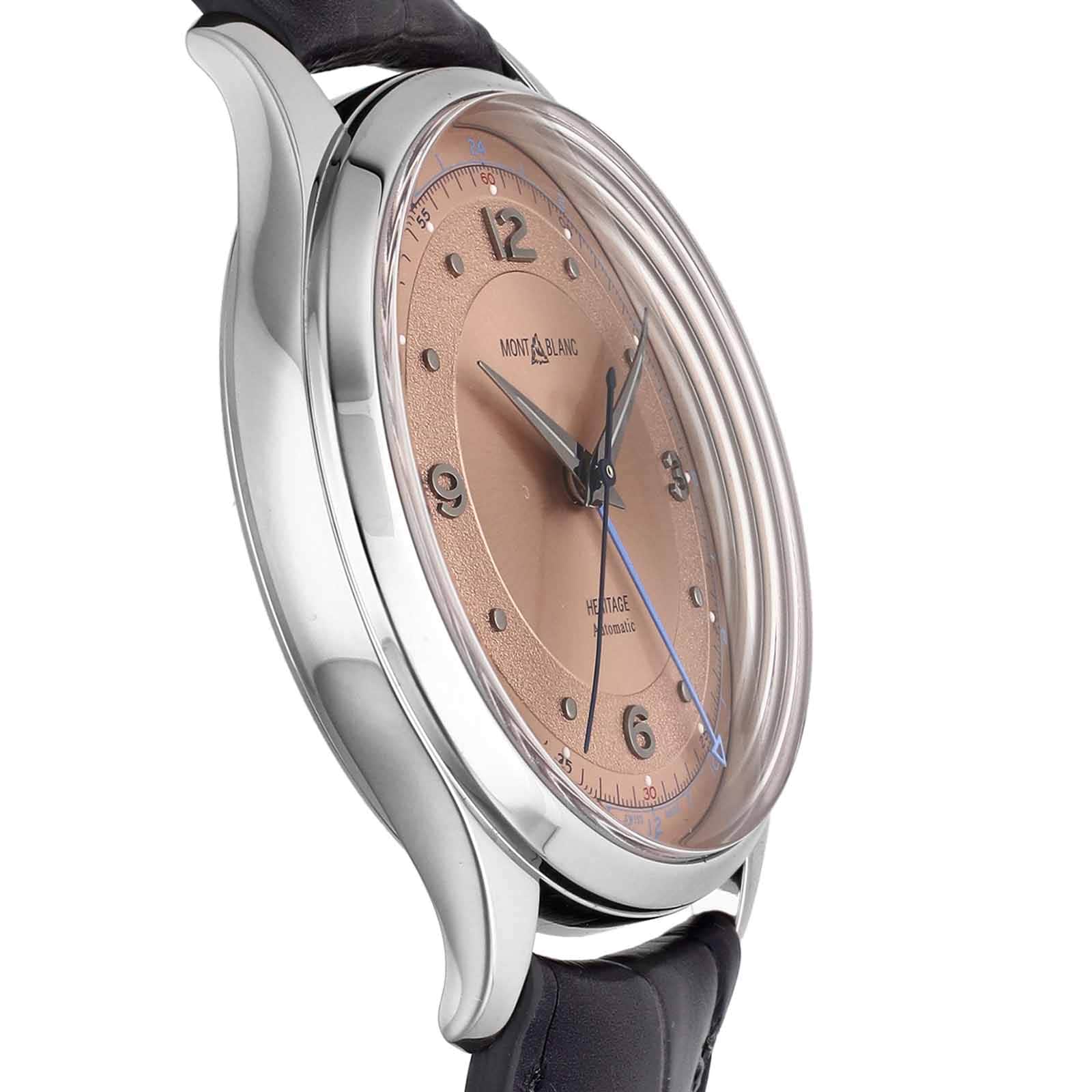 [New]5%OFF ! Xmas fair loan Montblanc Mont Blanc Heritage mens self-winding watch pink 119950 ...