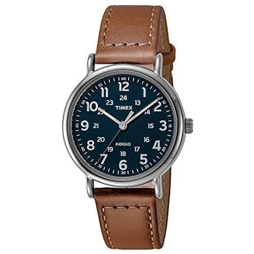 [New]Timex Timex Weekender 40mm Brown/Blue Two-Piece Leather Strap ...