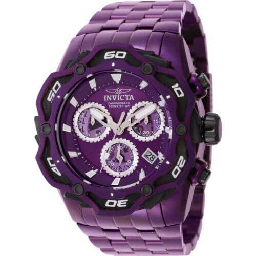 [New]Invicta Men's Watch Ripsaw Chrono Purple and Silver Dial Steel ...