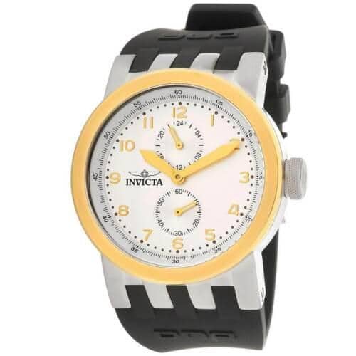 [New]Invicta Men's Watch DNA Silver Tone Yellow Gold Case Black Rubber ...