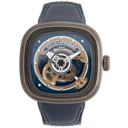 [New]SevenFriday Men's Watch P-Series Power Reserve Navy Blue Leather ...