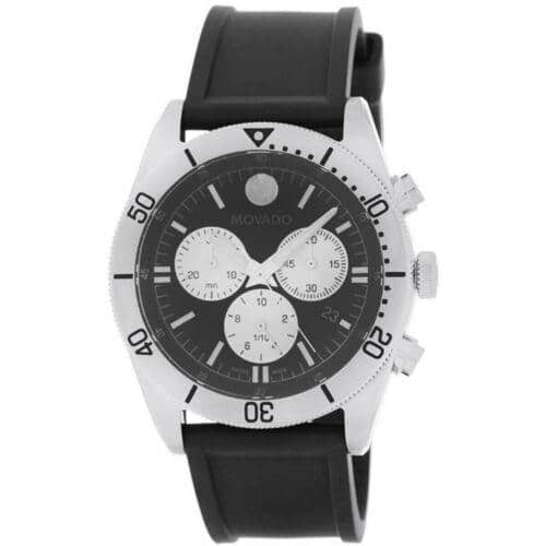[New]mobado Movado Men's Watch Sport Chronograph Black and Silver Tone ...