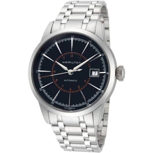 [New]Hamilton Men's Watch American Railroad Auto Black Dial Bracelet ...