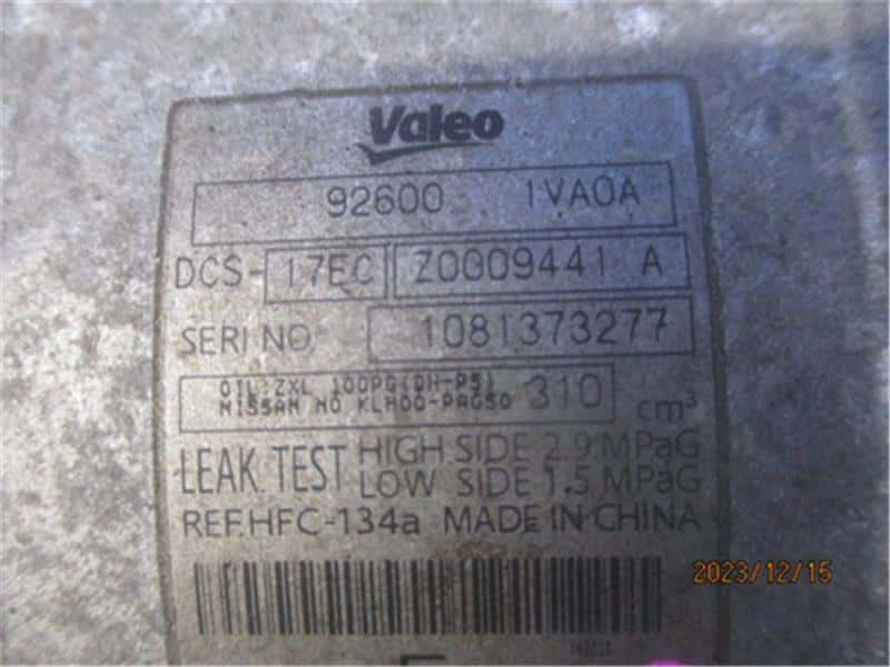 [Used]A/C Compressor NISSAN Serena 2011 DBA-FC26 926001VA0D - BE FORWARD Auto Parts