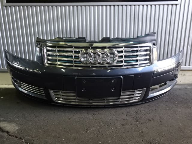 Used Audi A8 D3 4.2 Quattro 4EBFMF 2004 Front bumper LZ7R Northern light pearl effect gray grill BE FORWARD Auto Parts